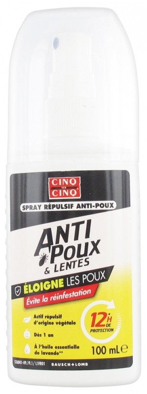 SPRAY REPULSIF Anti-poux et Lentes - 100 ml - Cinq sur cinq
